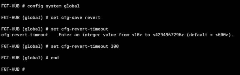 FortiGate CLI - Automatically revert to a previous configuration - Blog